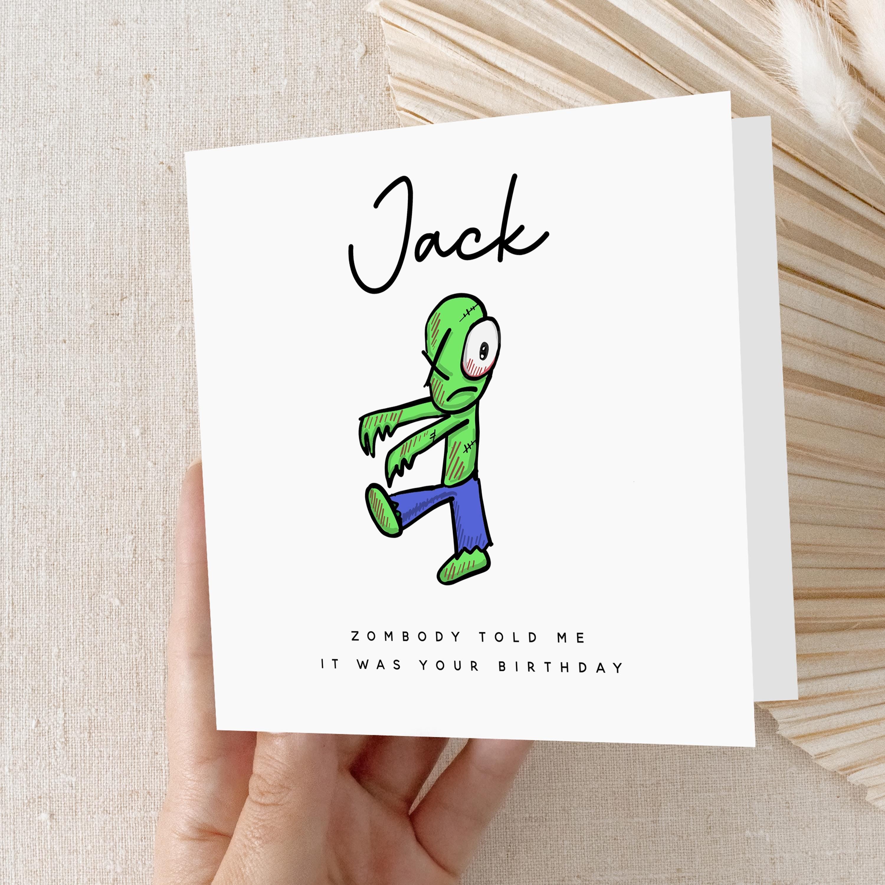 Personalised Zombie Birthday Card - Zombody's Birthday Card - Friends ...